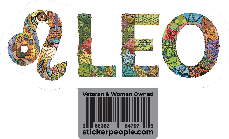 Leo Zodiac Decorated | Laminate sticker | Sticker People | Sticker People