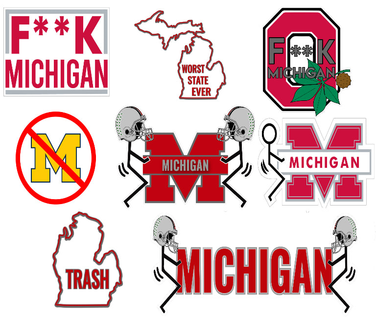 8 Pack Anti-Michigan Sticker | Sticker People | Sticker People