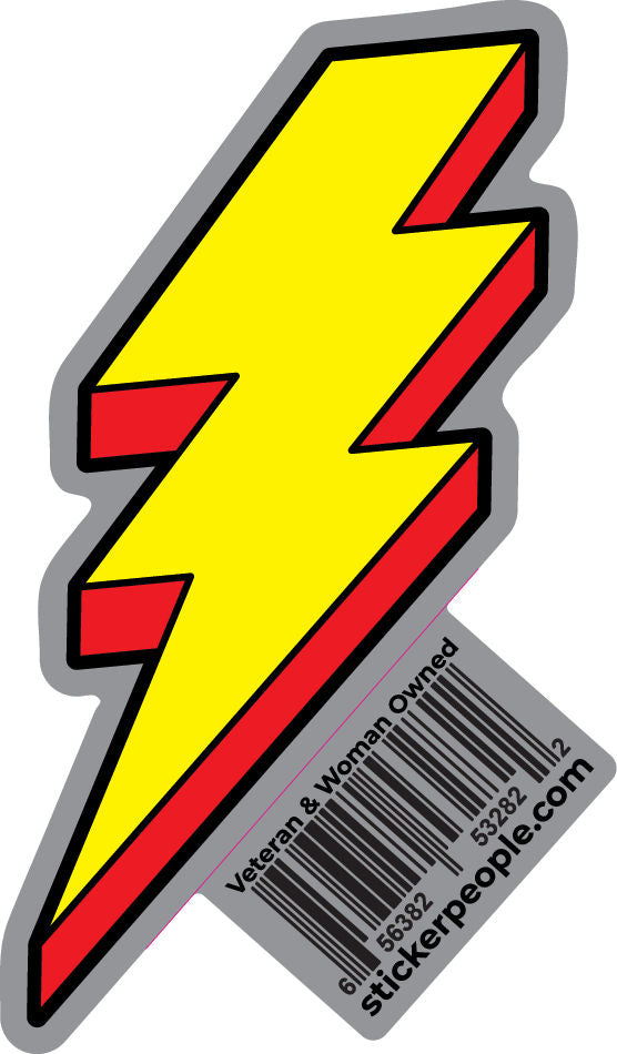 Yellow and Red Lightning Bolt | Sticker People