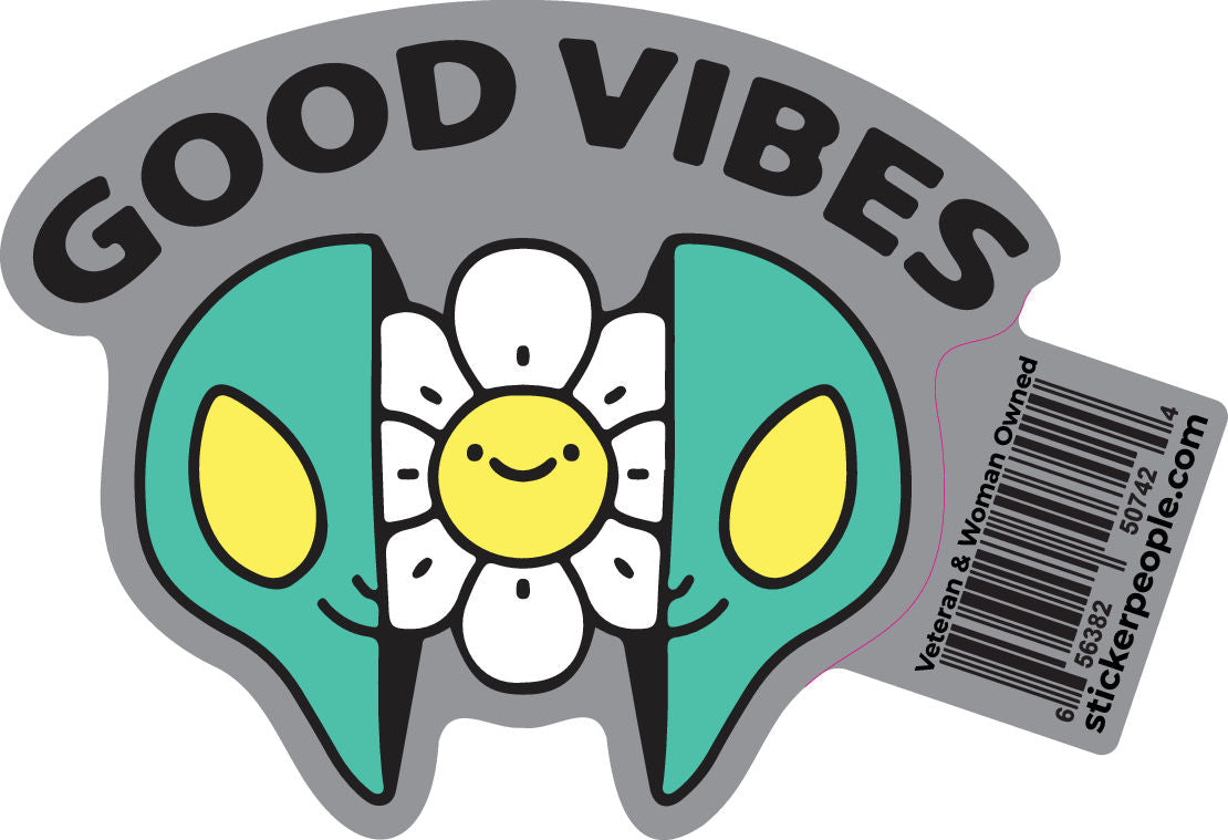 Good Vibes Alien Flower Sticker | Sticker People