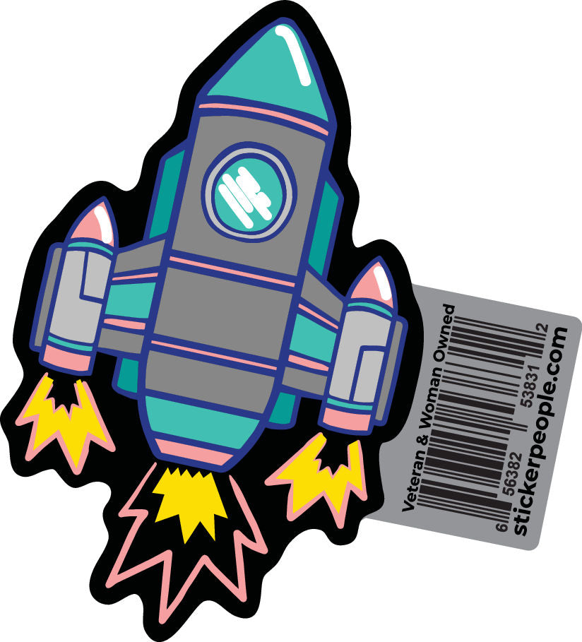Pastel Rocketship | Rocket Sticker | Sticker People