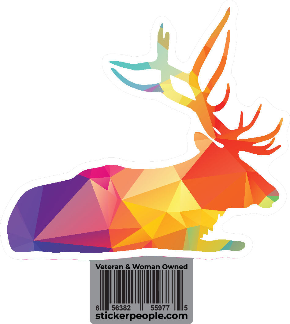 Geometric Rainbow Gradient Elk | Sticker People