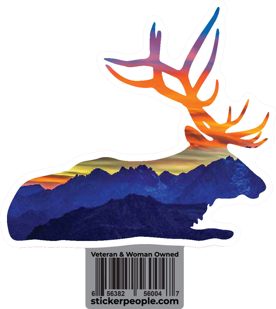 Sunset Elk | Elk Antler Sticker | Sticker People | Sticker People