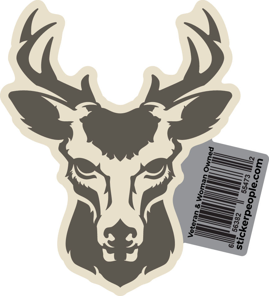 Whitetail Deer Buck Head | Deer Head Stickers | Sticker People ...