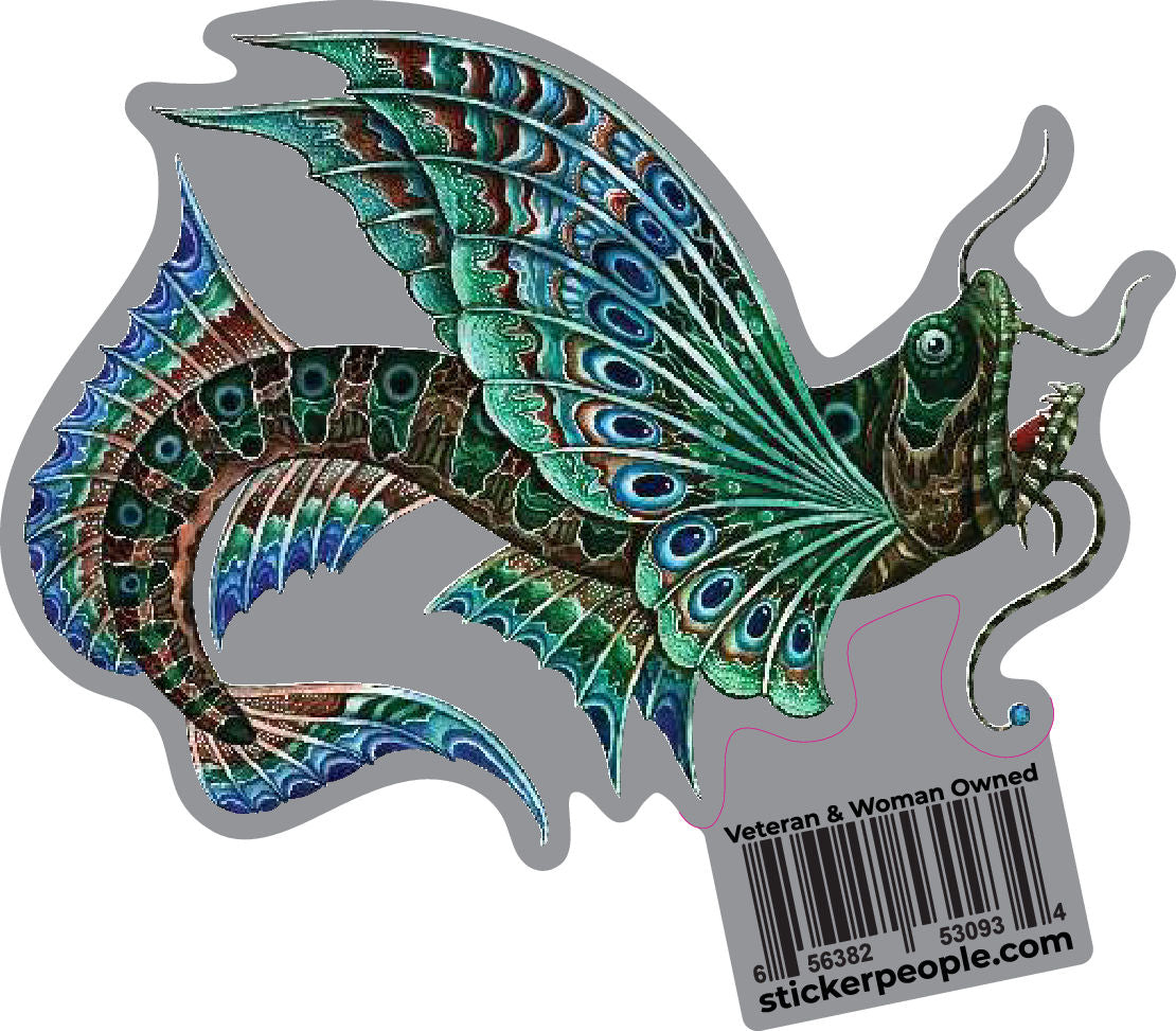 Buy Colorful Flying Fish Sticker | Sticker People | Sticker People