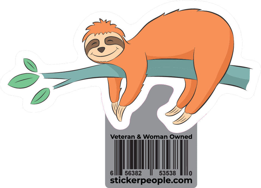 Sloth Laying on Branch | Sloth on Tree | Sticker People | Sticker People