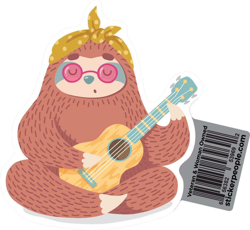 Sloth Playing Guitar | Sloth with Guitar | Sticker People | Sticker People