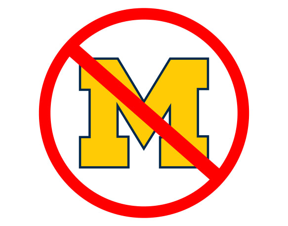 Anti-Michigan Sticker with Red Circle | Sticker People | Sticker People