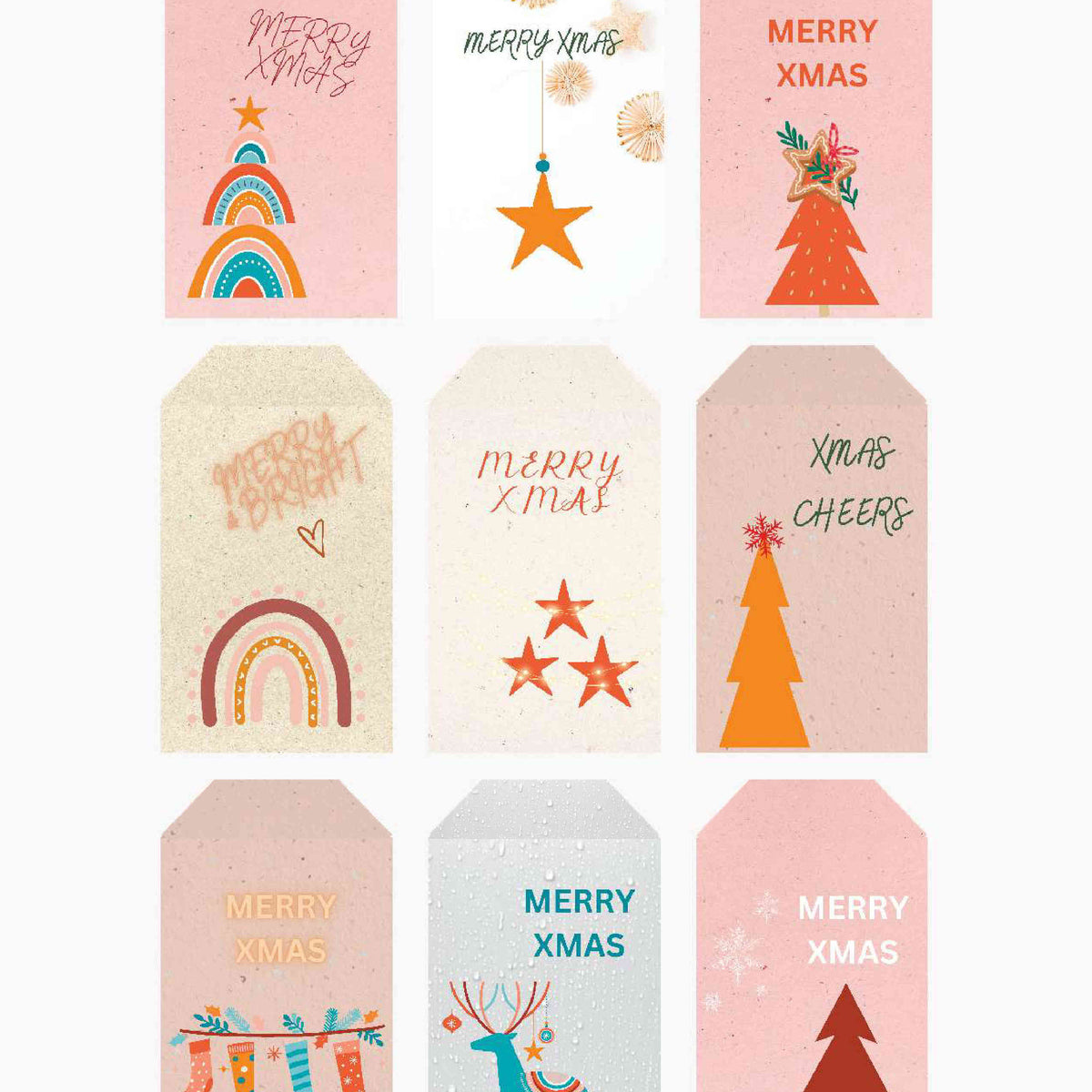 Boho Christmas Tags-01 Sticker | Sticker People