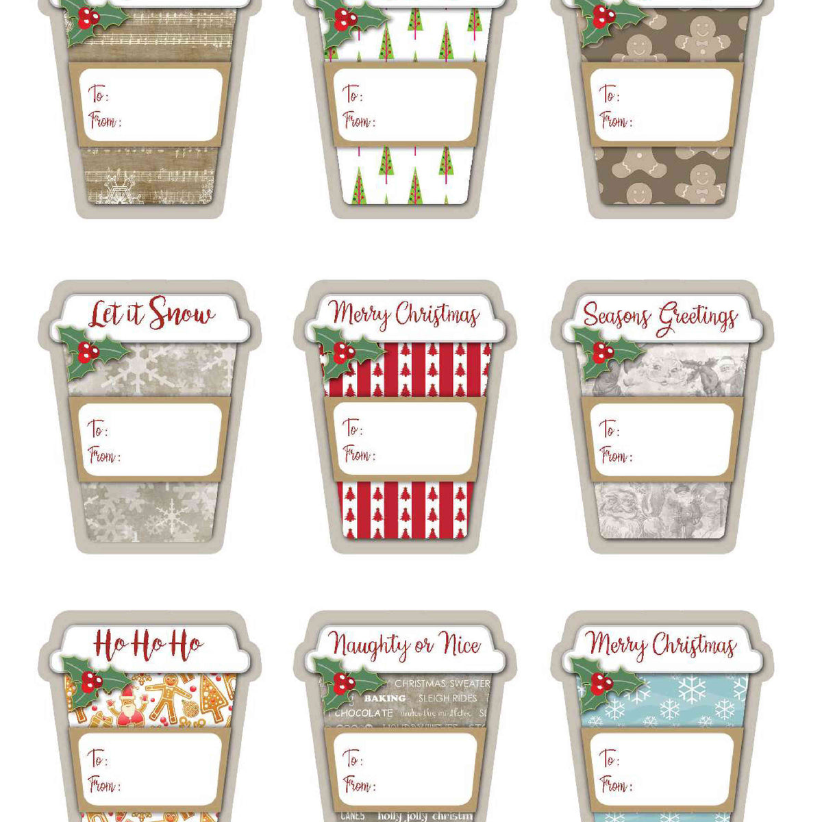 Coffee Cup Tags-01 Sticker for Christmas | Sticker People