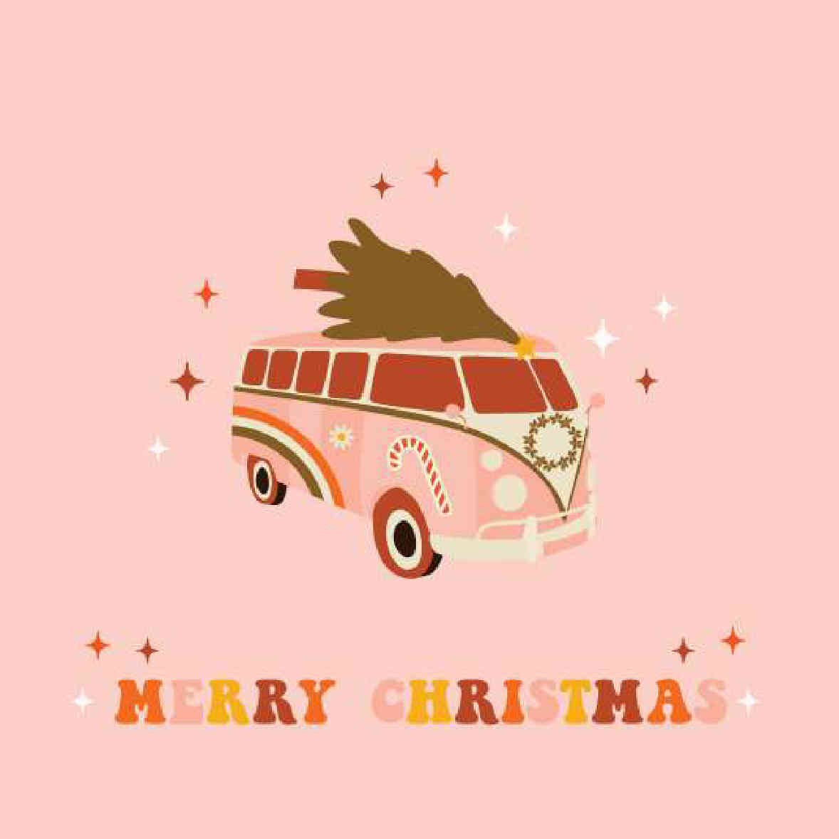 Merry Christmas VW Bus | Stickers Merry Christmas | Sticker People
