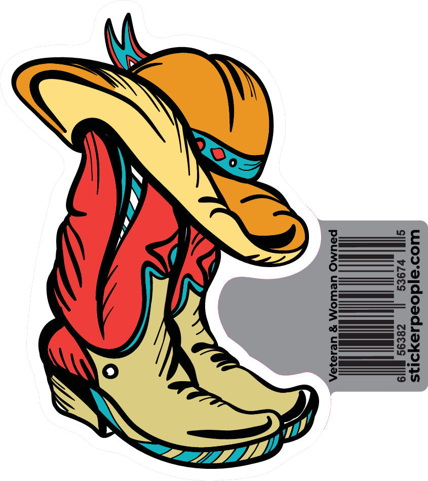 Shop Cowboy Boots and Hat Sticker Online | Sticker People | Sticker People