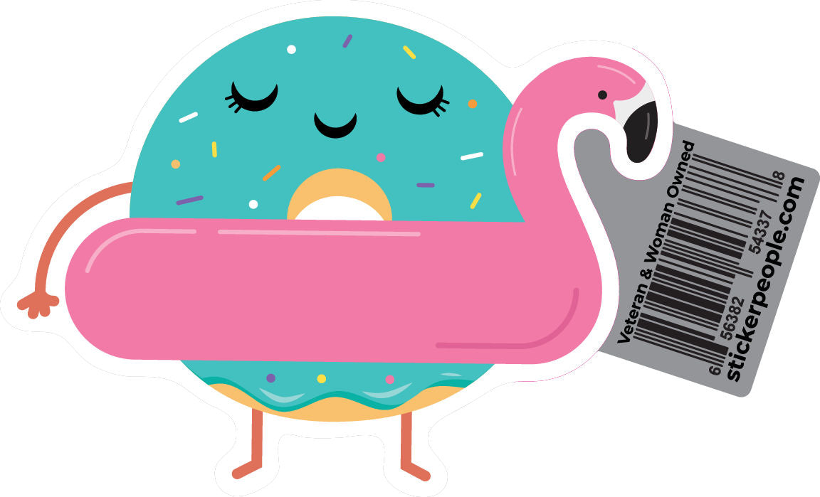 Buy Donut in Flamingo Floatie Sticker | Sticker People