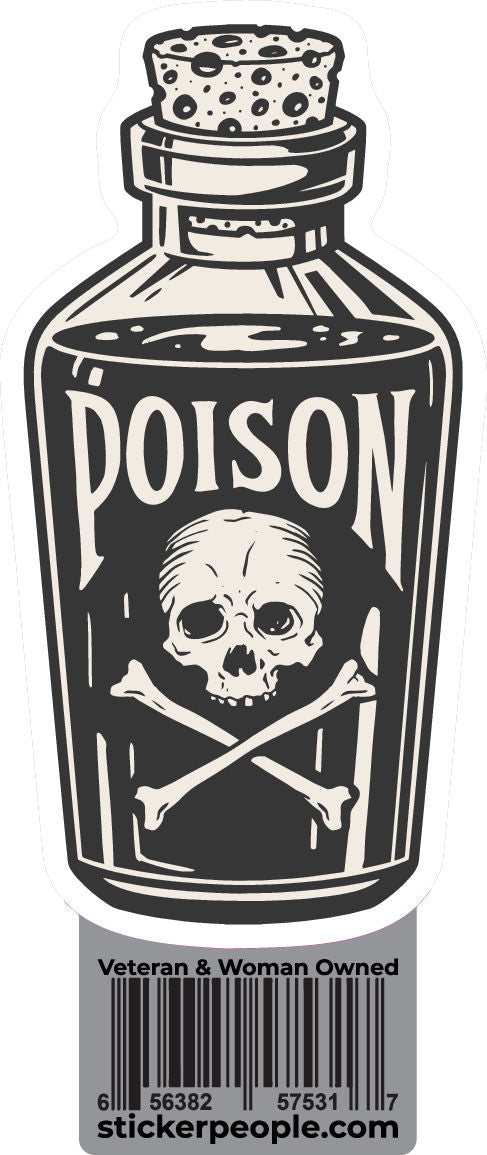 Poison Skull and Crossbones Bottle | Sticker People | Sticker People