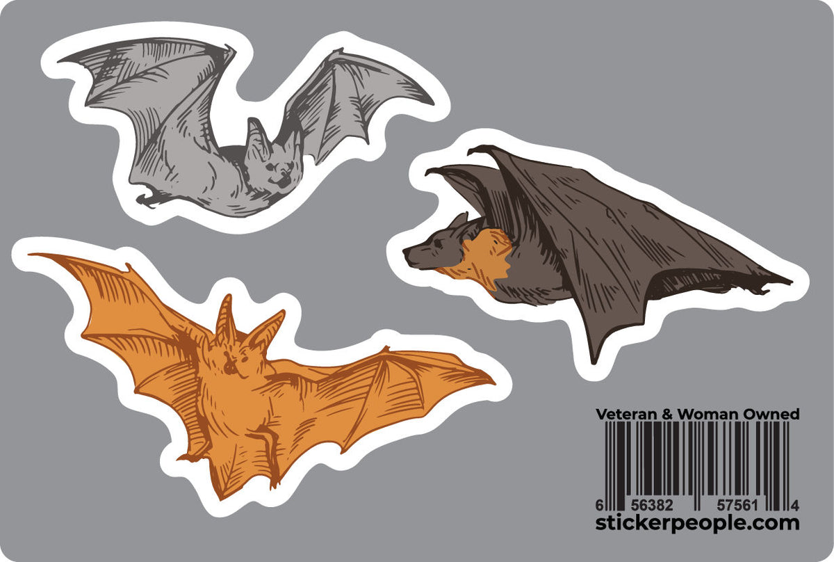 3 Bats Gang Sheet Sticker | Different Colors | Sticker People