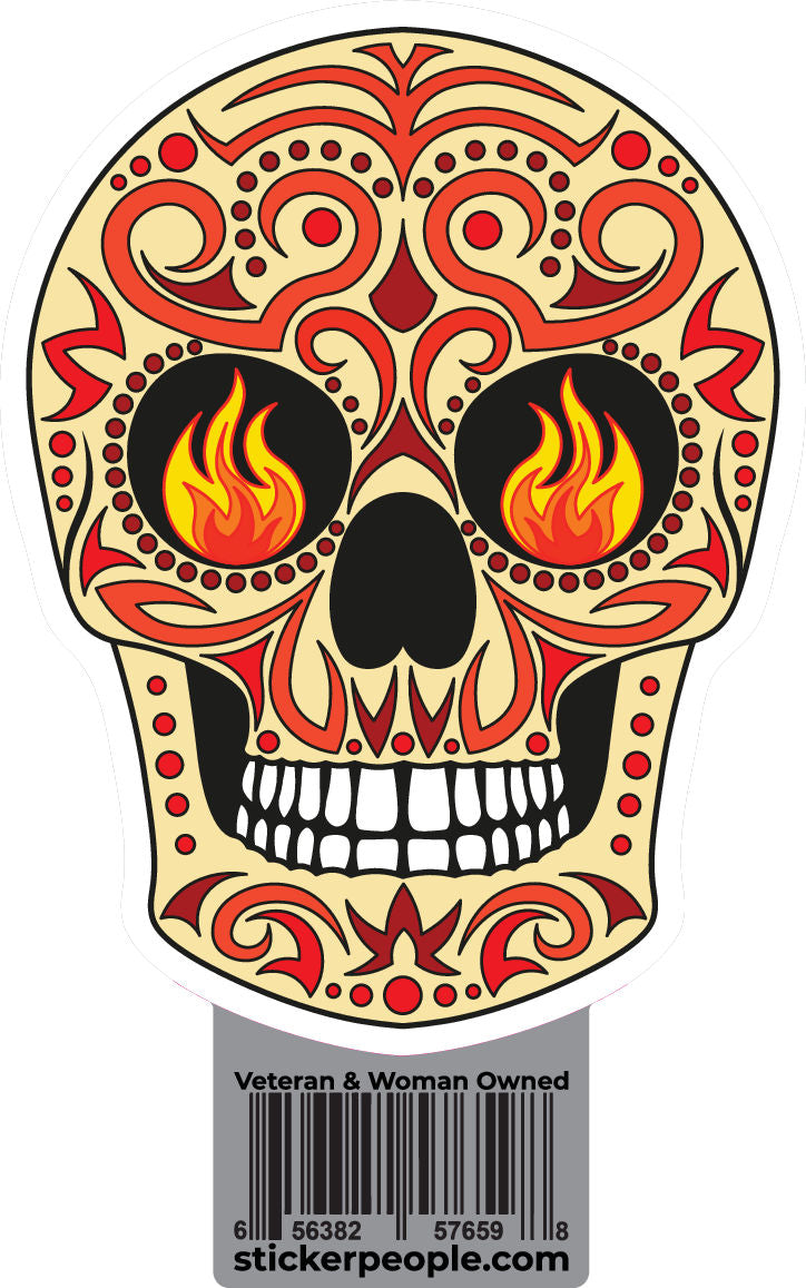 Mexican Sugar Skull Fire | Sticker People