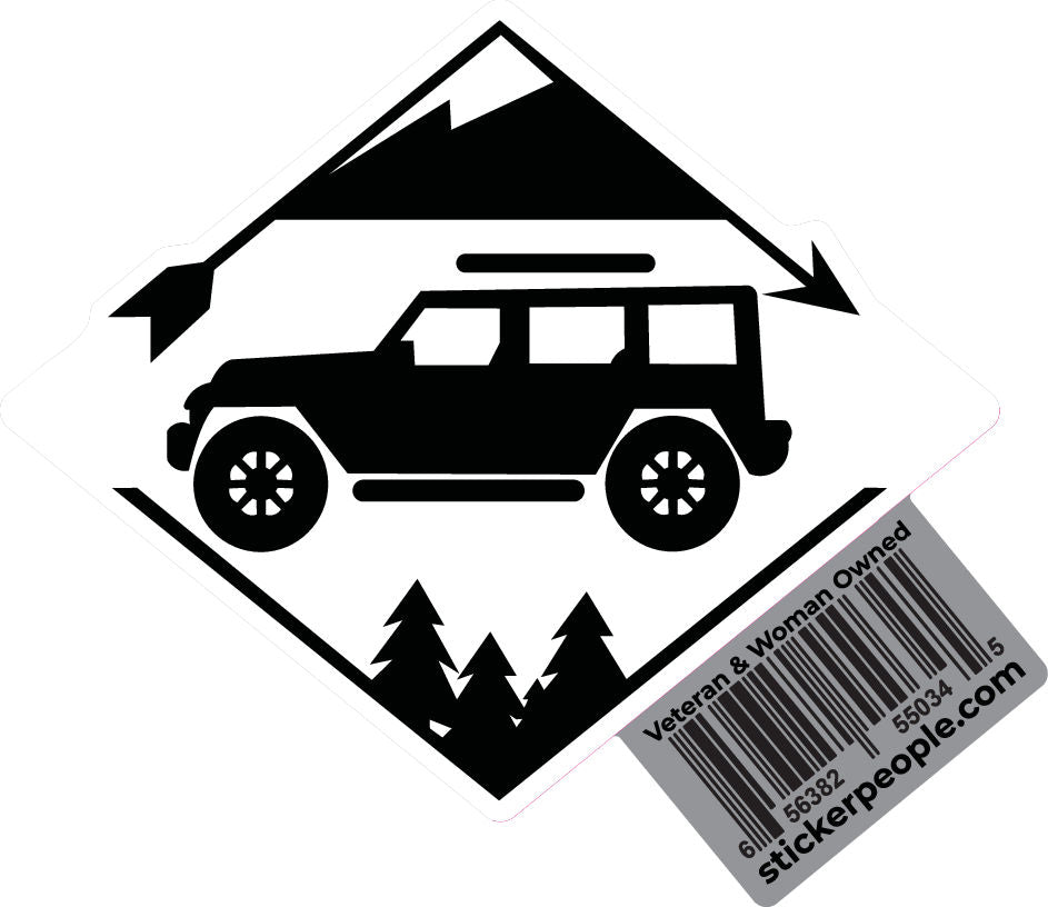 Jeep Black and White Diamond Sticker | Sticker People