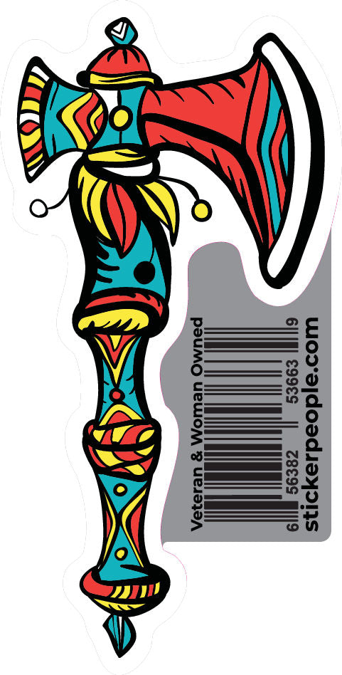Painted Tomahawk | Tomahawk Stickers | Sticker People | Sticker People