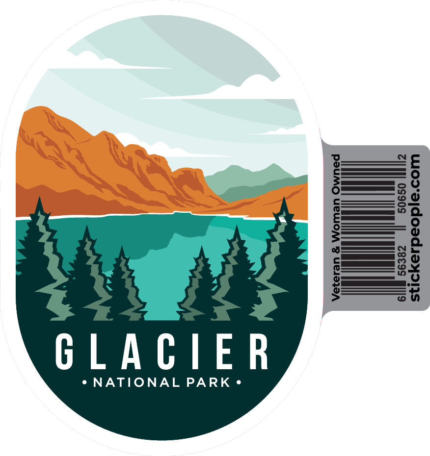 Glacier National Park Vintage Patch Sticker | Sticker People | Sticker ...