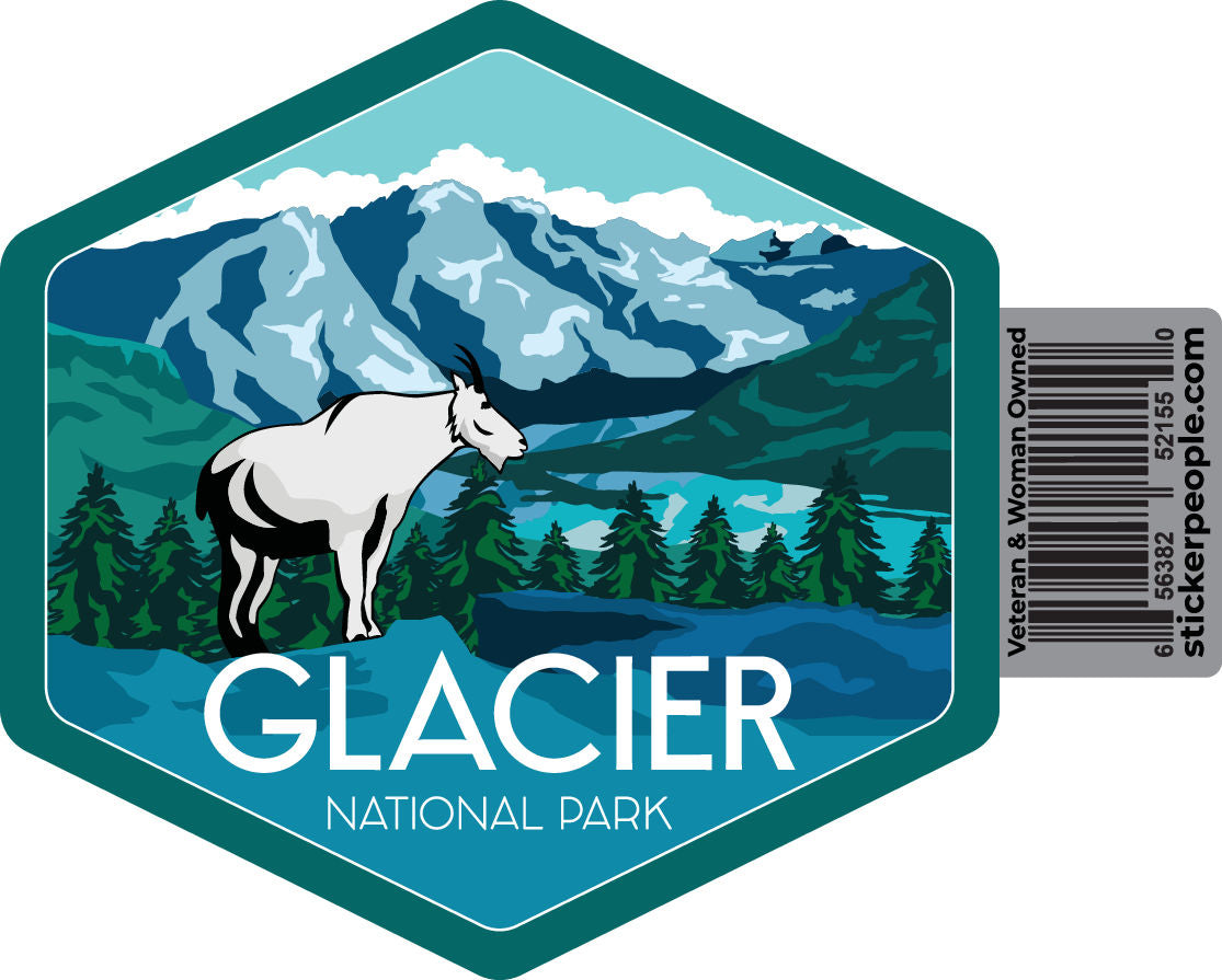 Glacier National Park Goat Lick and Landscape Sticker | Sticker People