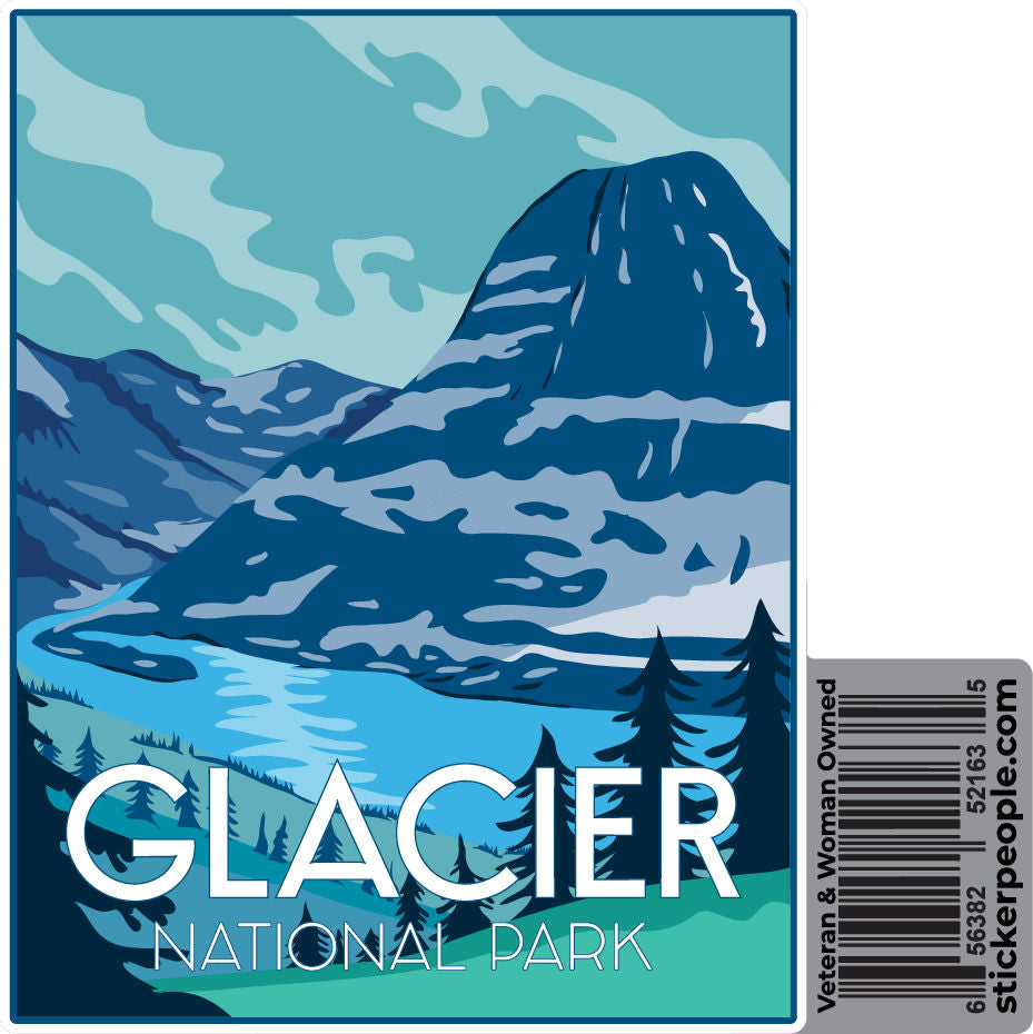 Glacier National Park River Rectangle Sticker | Sticker People ...