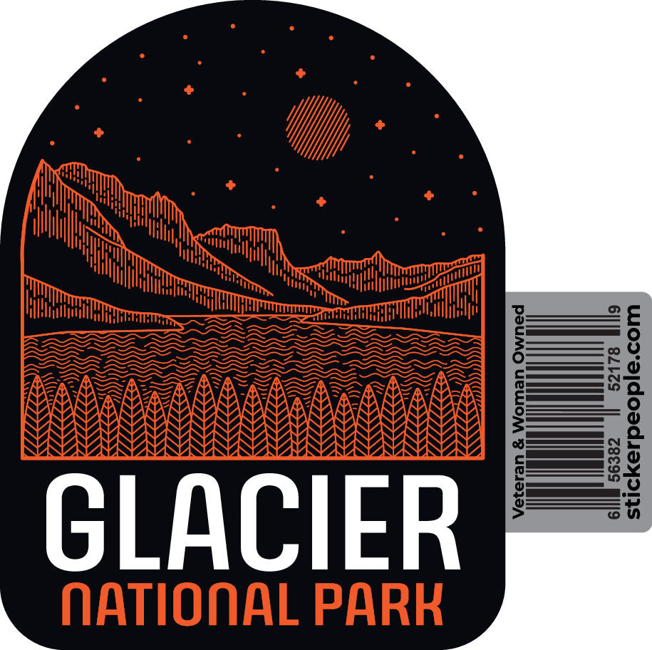 Glacier National Park Orange Mountains | Sticker People