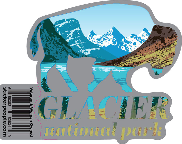 Glacier National Park Bison Sticker | Sticker People | Sticker People