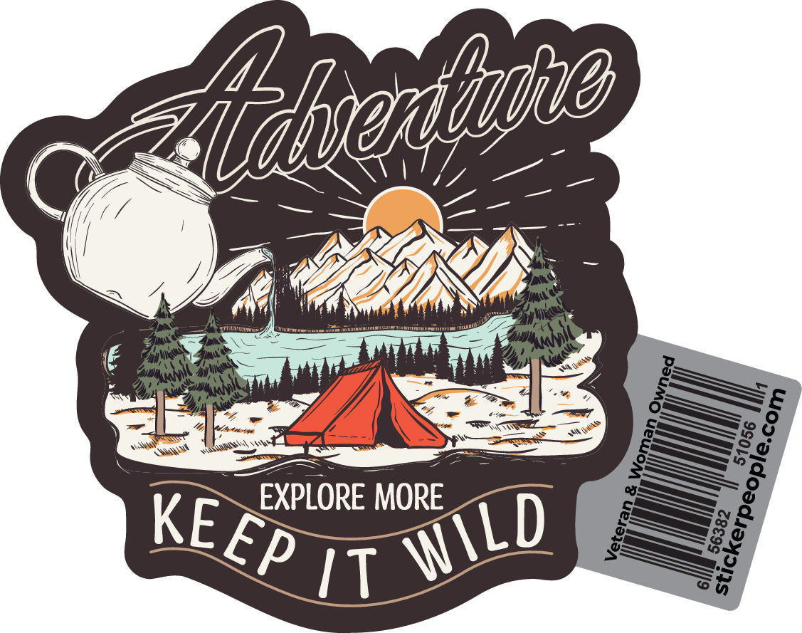 Teapot Keep It Wild Sticker | Teapot Still Life | Sticker People