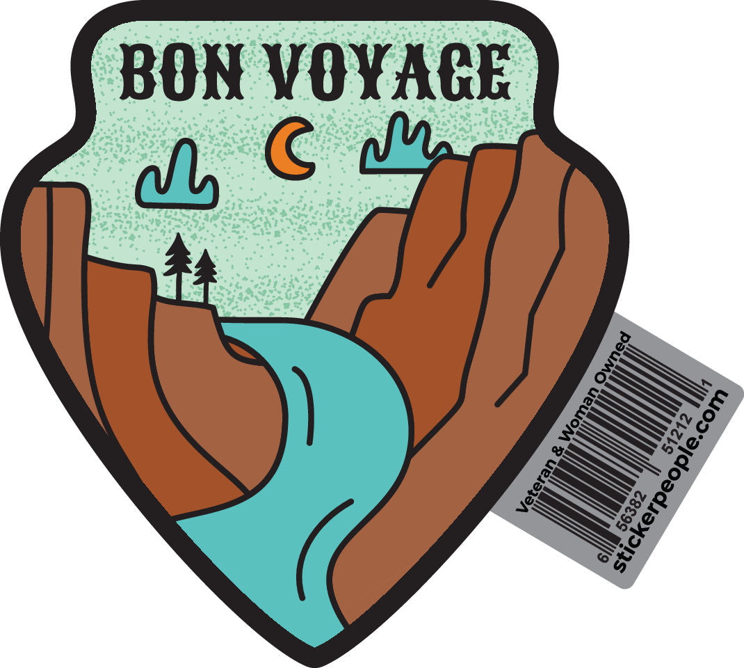 Bon Voyage Arrowhead Sticker | Sticker People