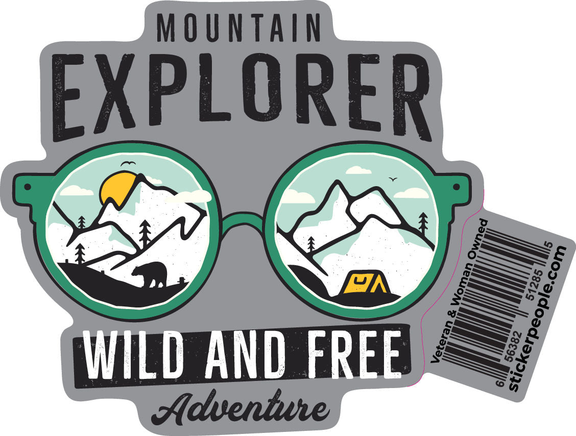 Mountain Explorer Glasses | Explorer Stickers | Sticker People ...