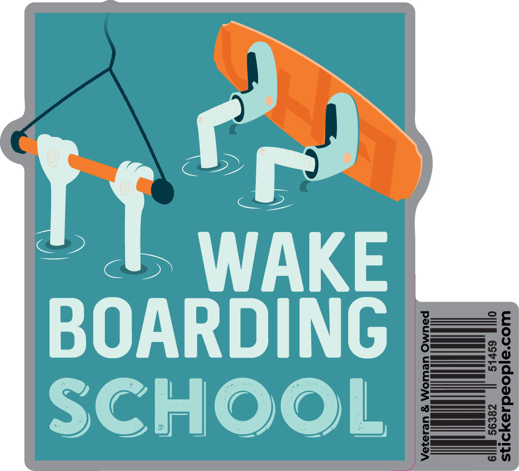 Wake Boarding School | Wakeboarding Stickers | Sticker People | Sticker ...