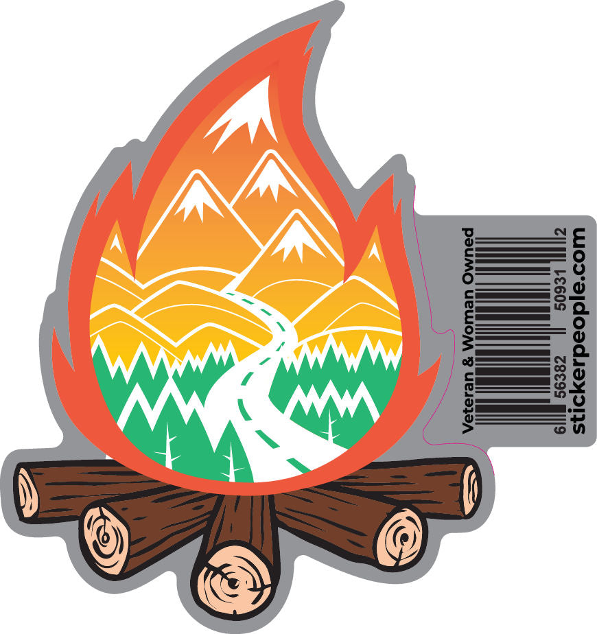 Campfire Double Exposure Sticker | Campfire Quartz – Sticker People