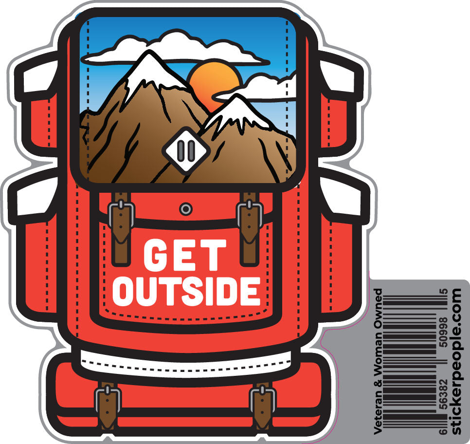Get Outside Backpack Stickers | Sticker People