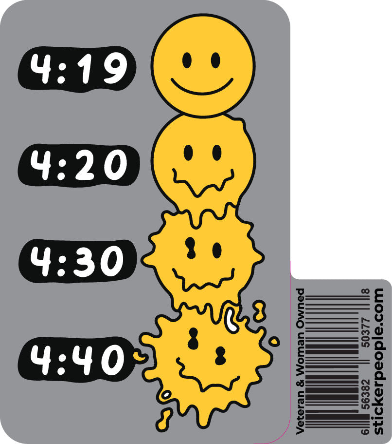 Melting Smiley Face 420 | Melting Smiley Face Sticker | Sticker People