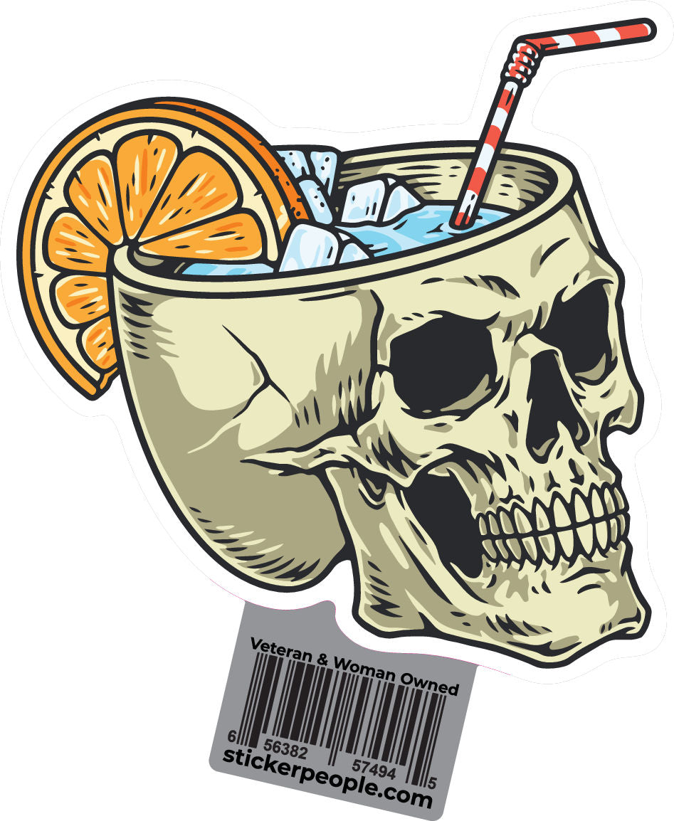 Skull Cocktail Sticker | Sticker People | Sticker People