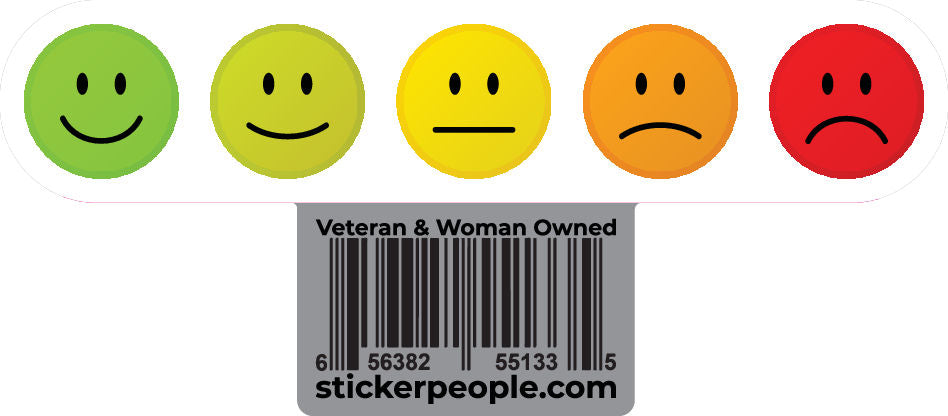 Green to Red Smiley Faces Sticker | Sticker People