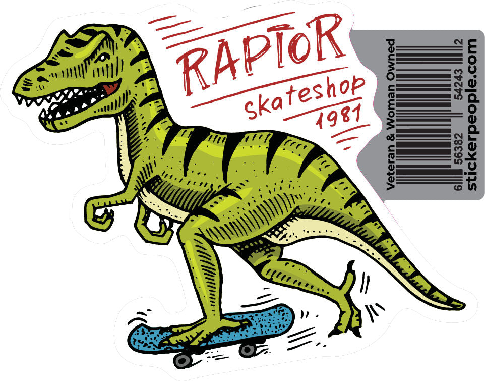Raptor Skate Shop 1981 | Green Raptor | Sticker People | Sticker People