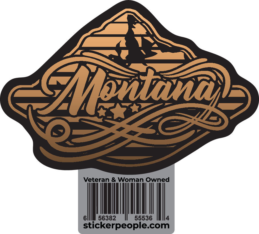 Golden Striped Mountain Montana Sticker | Sticker People
