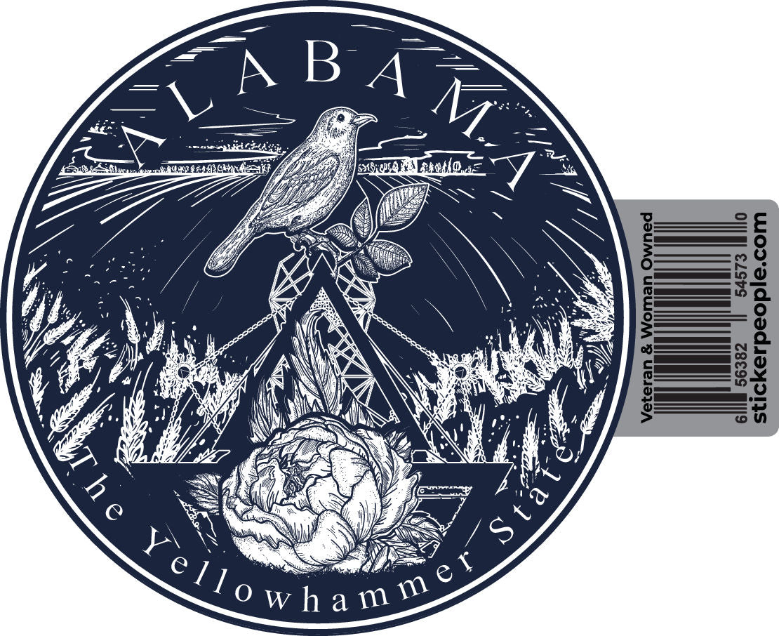 Alabama State Seal | Sticker Round Style | Sticker People | Sticker People