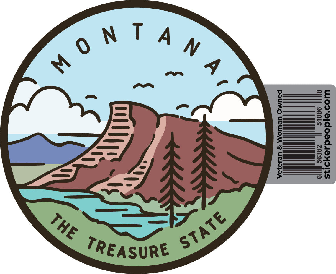 Montana Treasure State Round Color | Sticker People