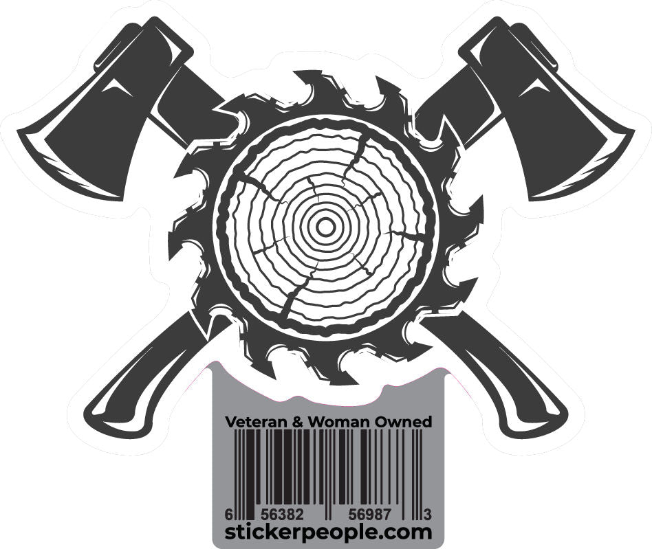 Axes and Saw Blades Sticker Collection | Sticker People | Sticker People