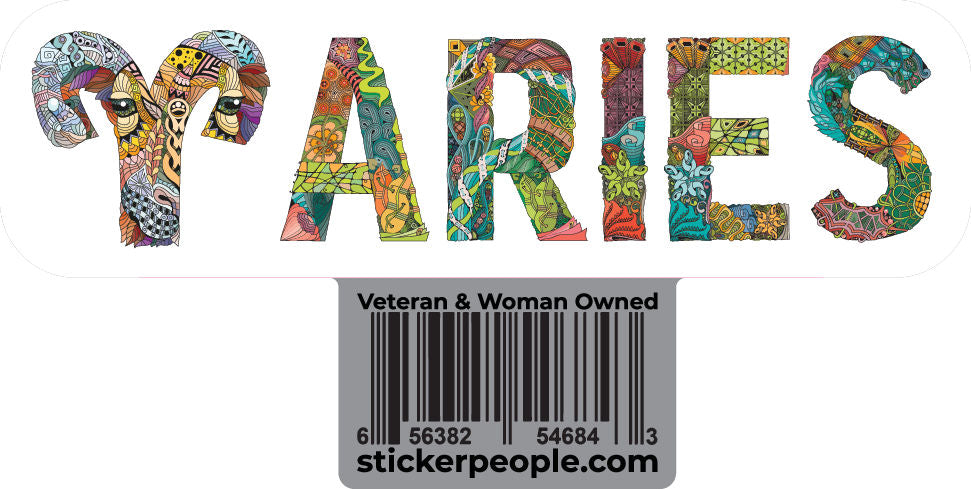 Aries Zodiac Decorated Letters | Sticker People | Sticker People