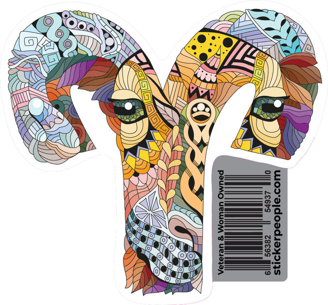 Buy Now Aries Zodiac Decorated Letters | Sticker People