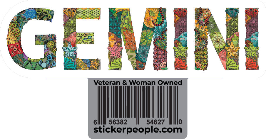 Gemini Zodiac Decorated Letters Sticker | Gemini Signs Letters ...