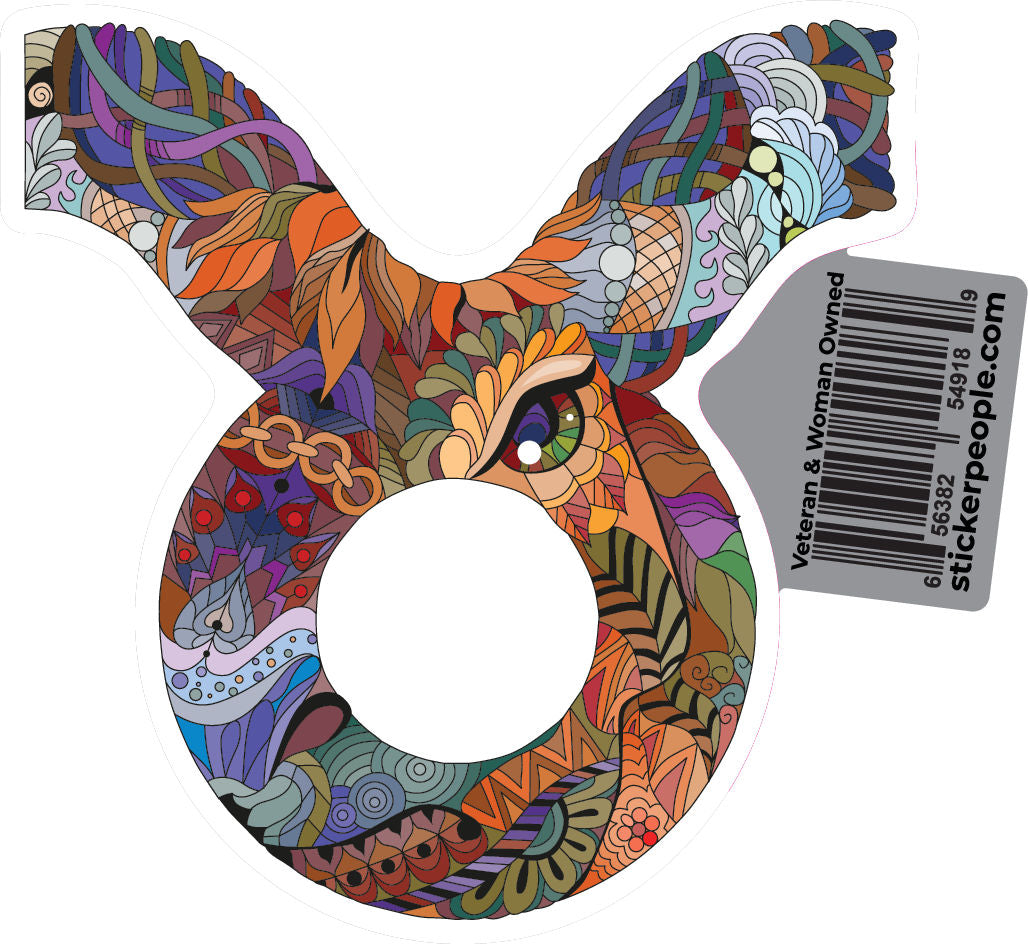 Taurus Decorated Sign Shape | Taurus Sticker | Sticker People