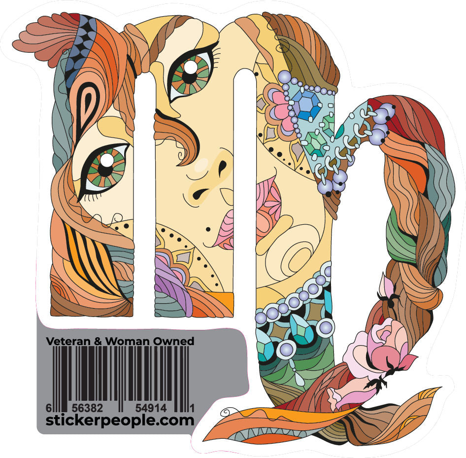 Virgo Decorated Sign Shape | Decorated Letters | Sticker People